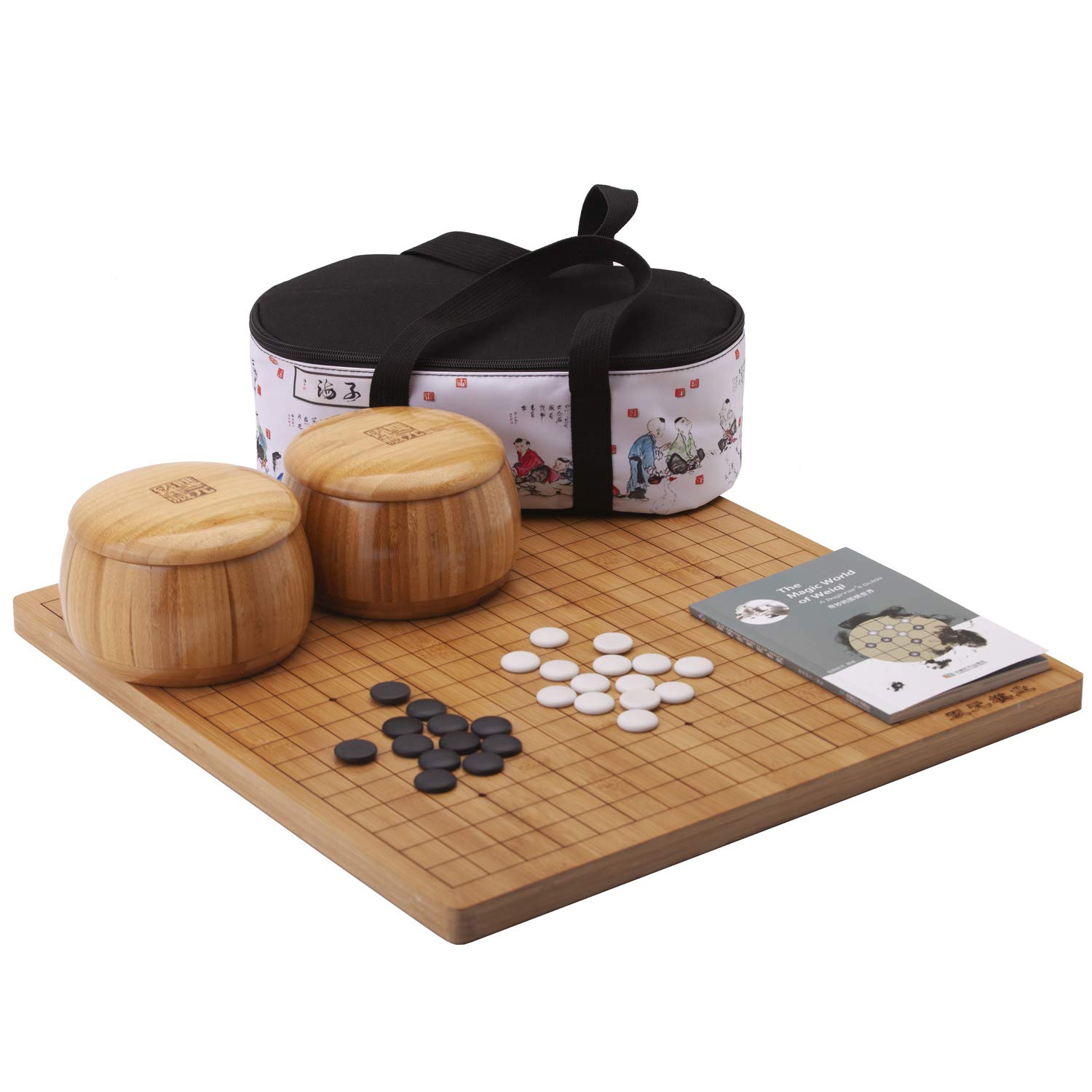 SongYun Go Set with Reversible 19x19 / 13x13 Go Game Set Bamboo Board ...