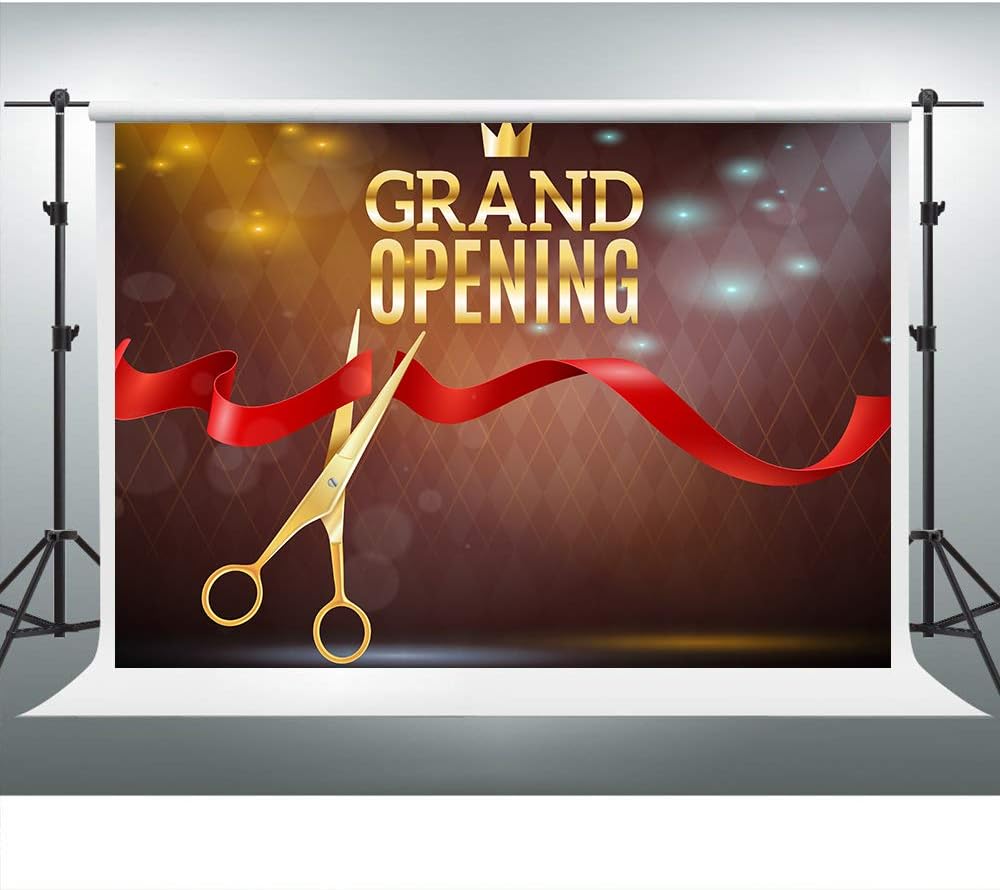 Amazon.com : Ribbon Cutting Backdrop for Grand Opening Ceremony 7x5ft ...
