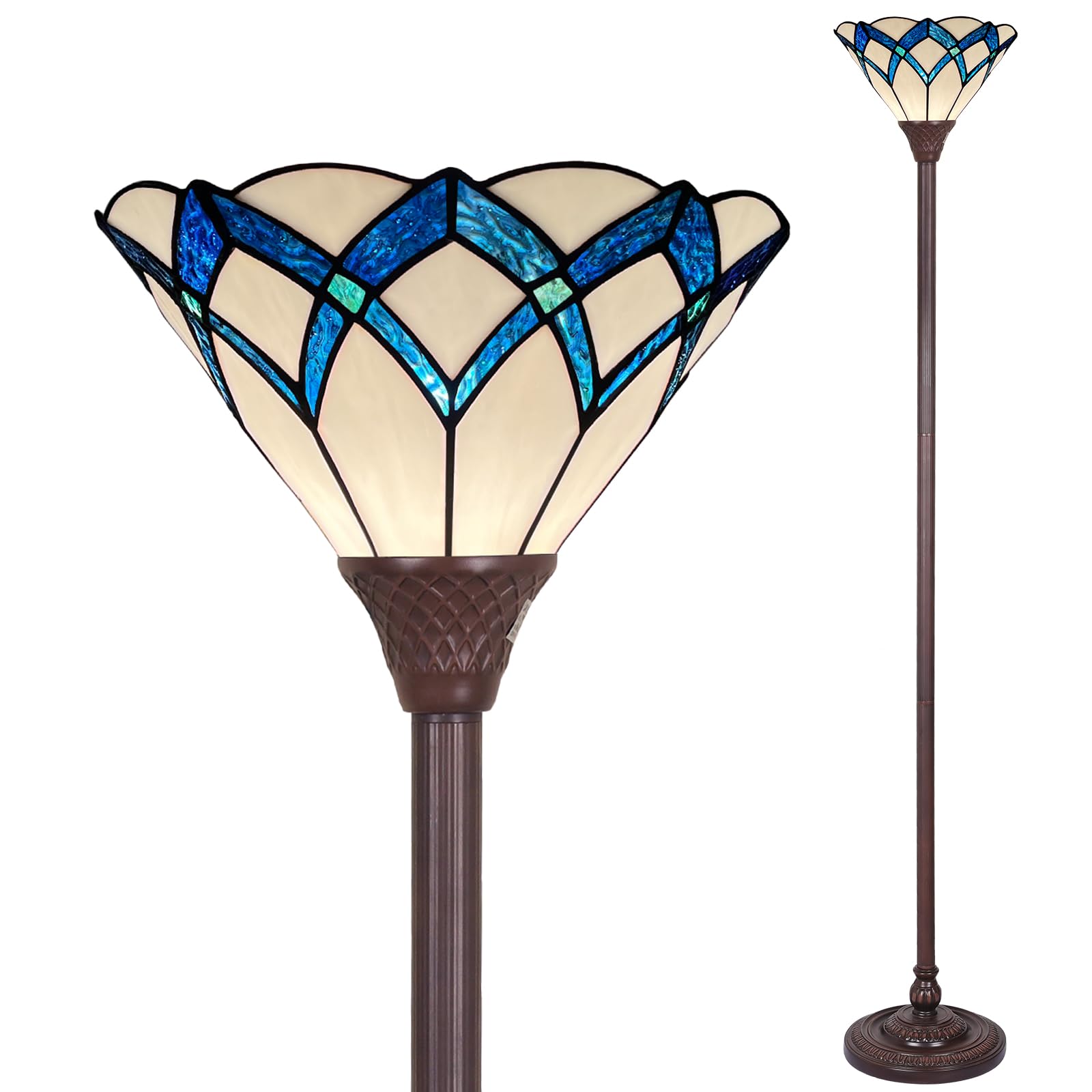 Capulina Tiffany Torchiere Floor Lamp 70 Inches Height Romantic Style ...
