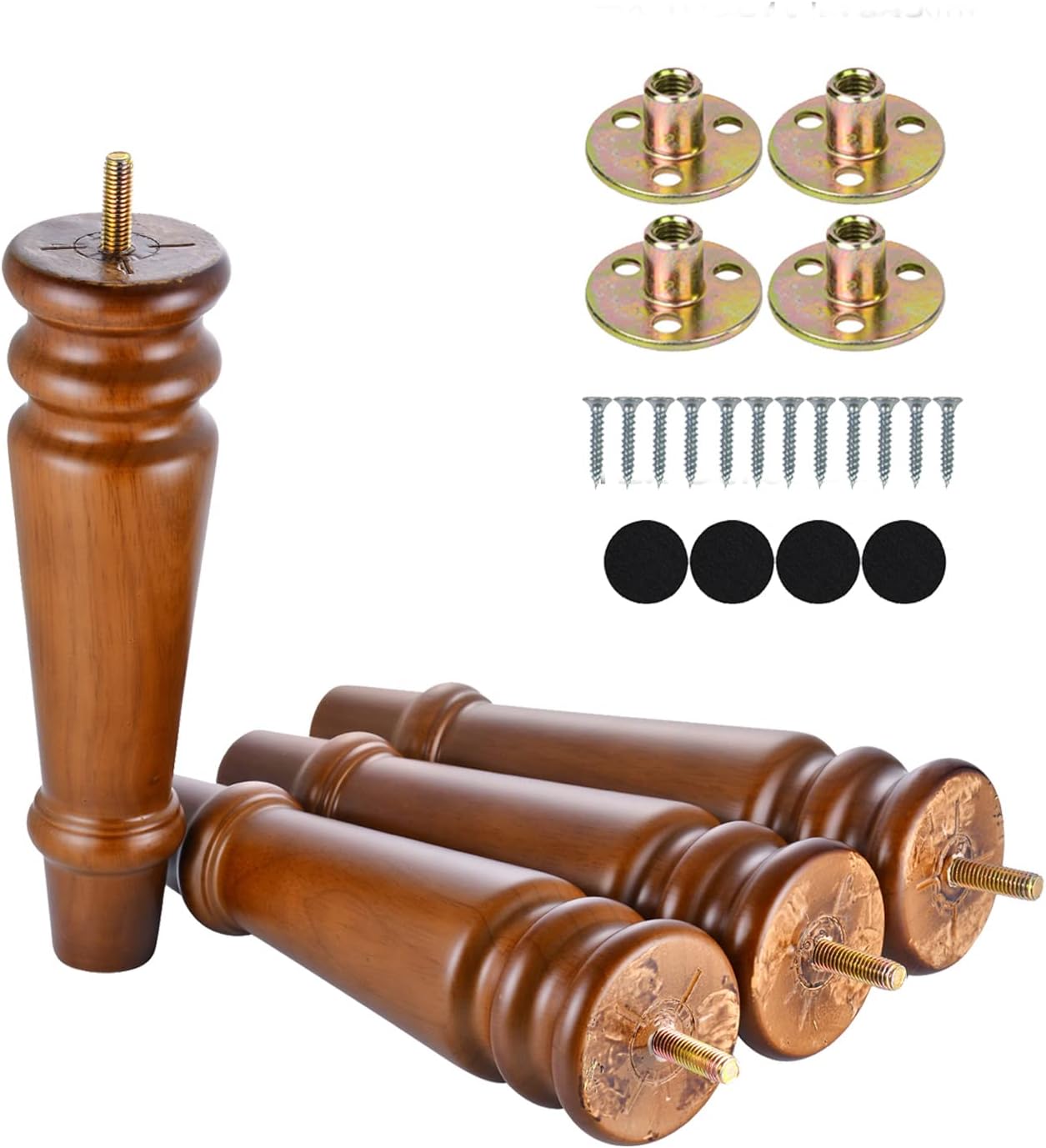 Amazon.com: Maricome 8 Inch Furniture Legs Set of 4 Pre-drilled M8 Bolt ...