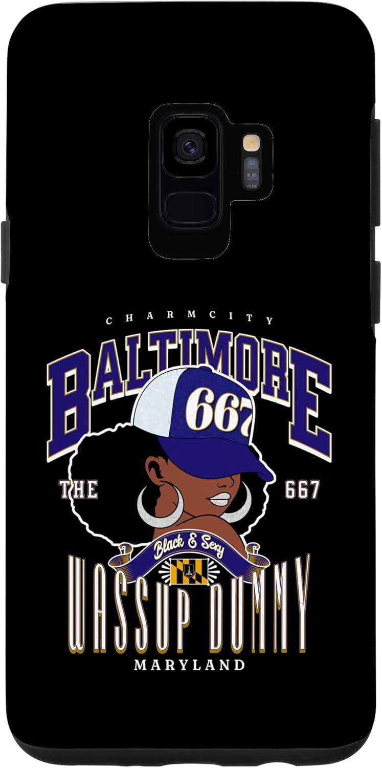 Galaxy S9 667 Area Code Baltimore Maryland Flag Blaq Girl Bmore Pride ...