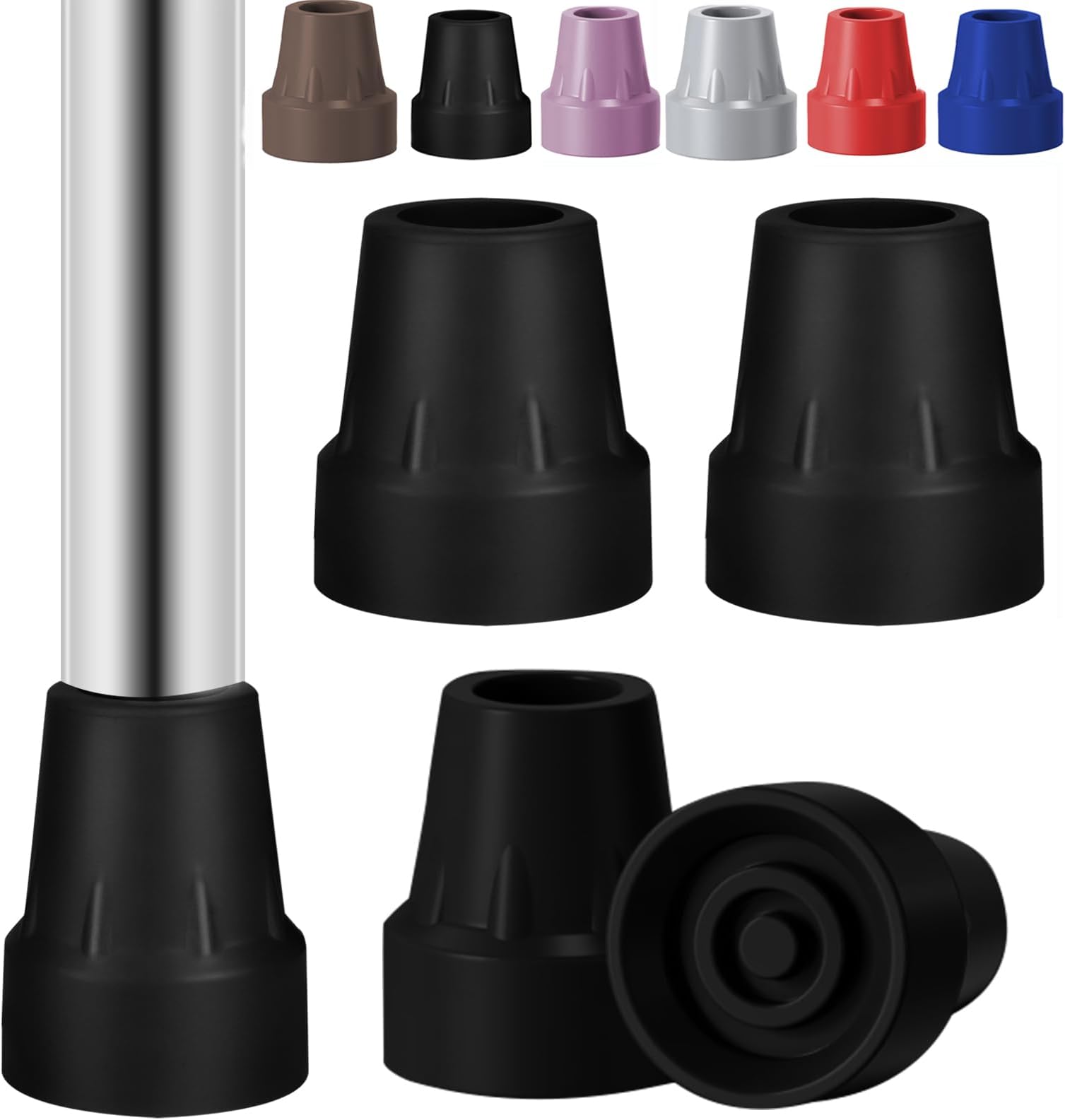 Amazon.com: Replacement Cane Tips, Black, 1 inch : Health & Household