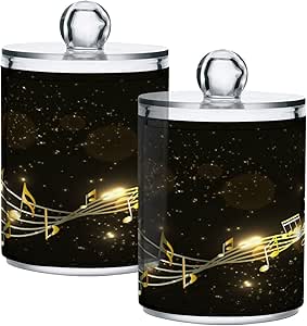 Amazon.com: KEEPREAL Music Note Gold Black Qtip Holder Dispenser with ...