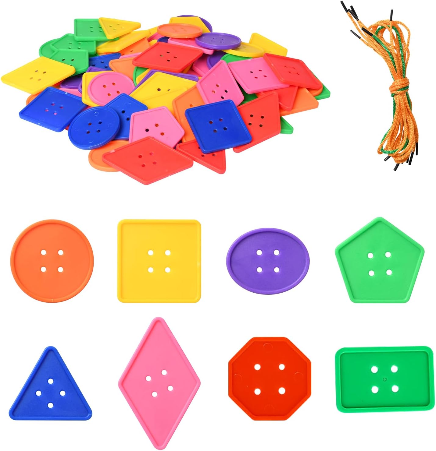 Amazon.com: 130 Pieces Big Bright Craft Buttons Colorful Large Beads ...