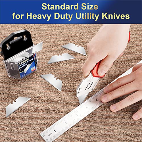 Snapklik.com : JETMORE Utility Knife Blades, 50 Pack Box Cutter Blades ...