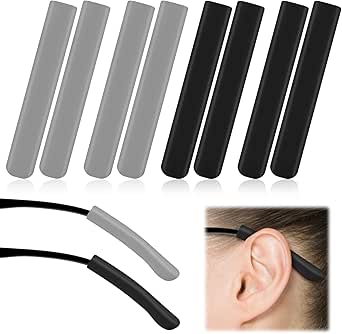 Tyqour 4 Pairs Soft Silicone Ear Cushions, Anti-Slip Glasses Grips for ...