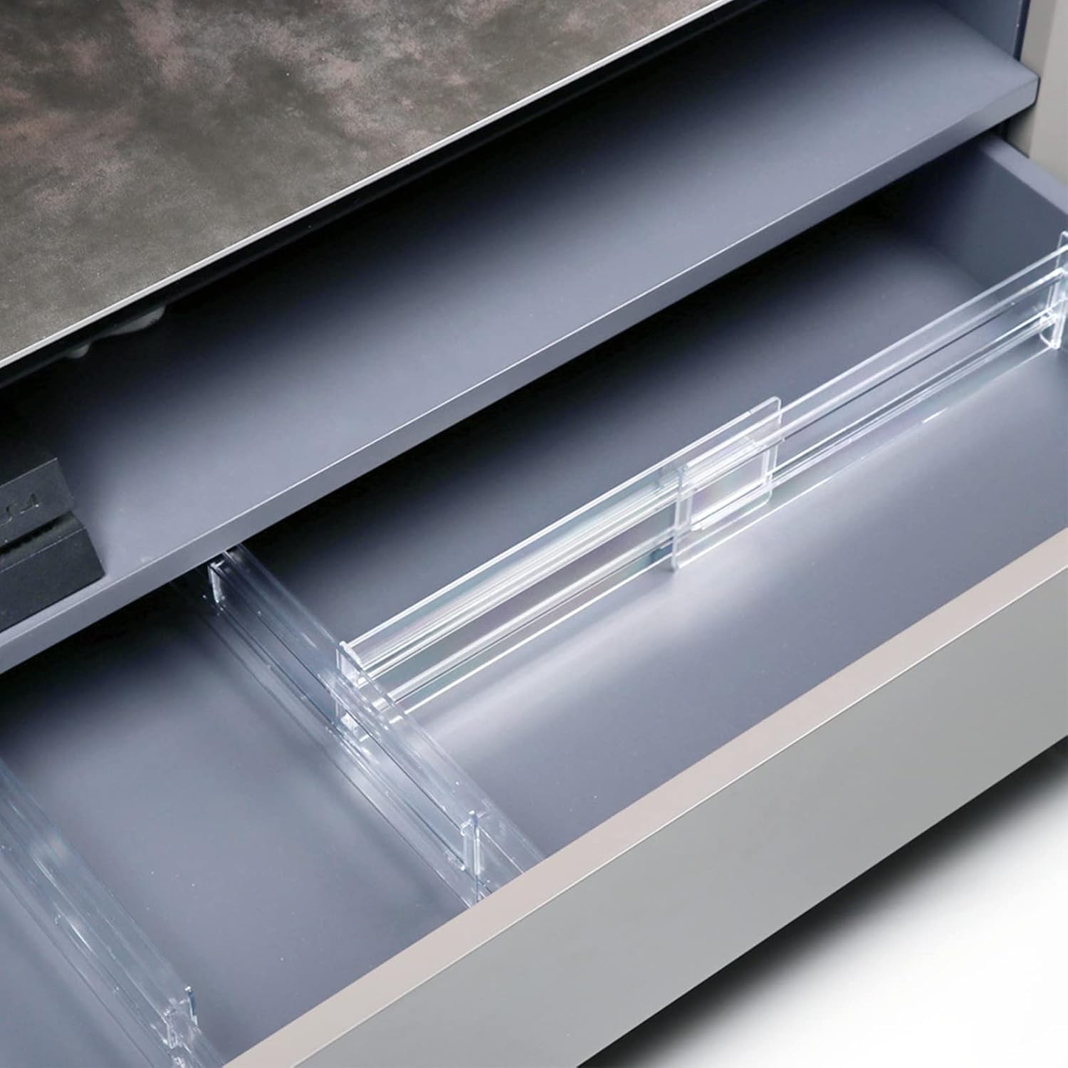 Amazon.com: Vowcarol Adjustable Drawer Dividers Plastic Clear Drawer ...