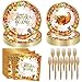 Amazon.com: Fall Party Supplies Thanksgiving Autumn Decorations-96 PCS ...