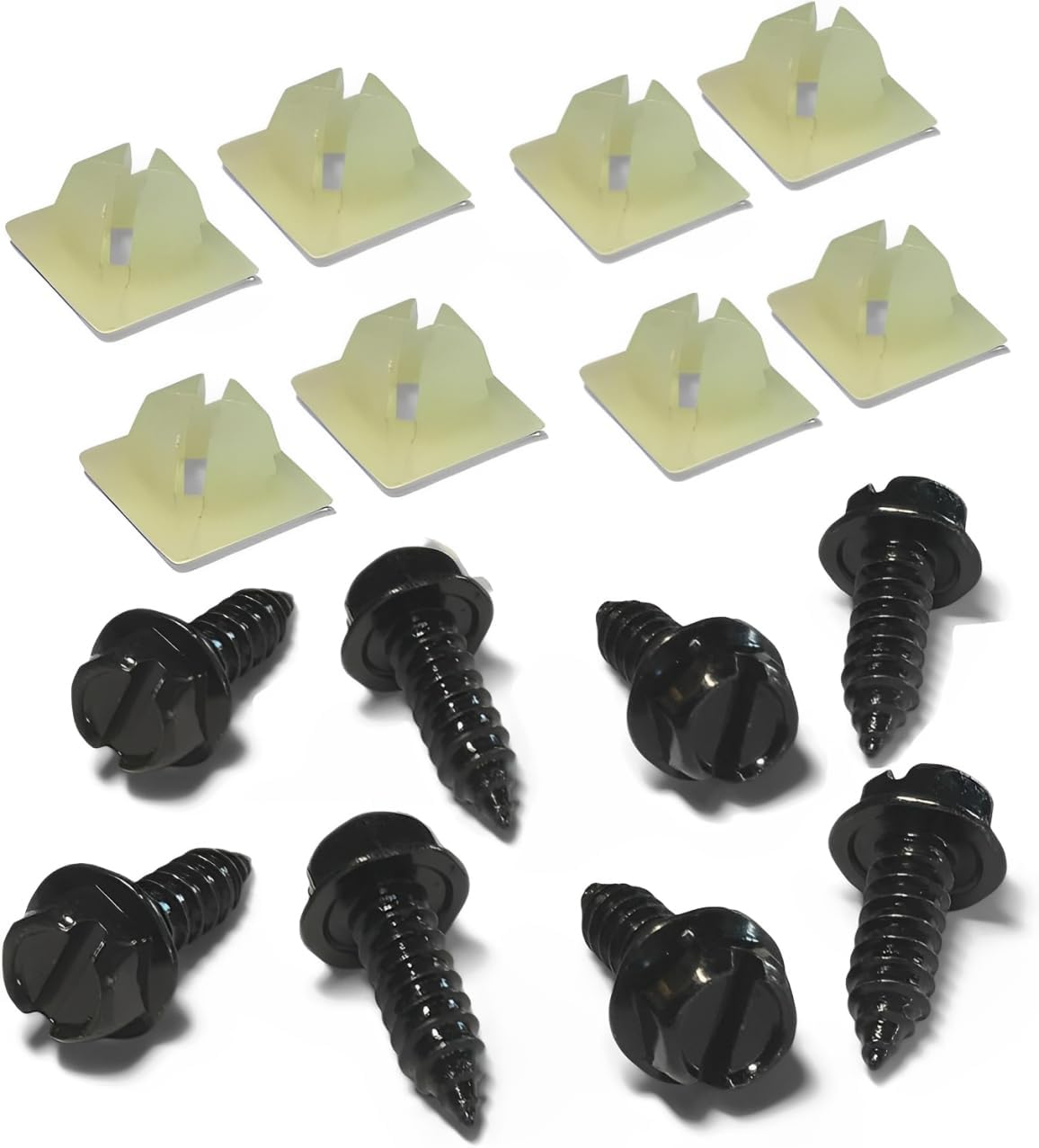 Amazon.com: License Plate Screws Insert Kit - Set of 8 Black Stainless ...