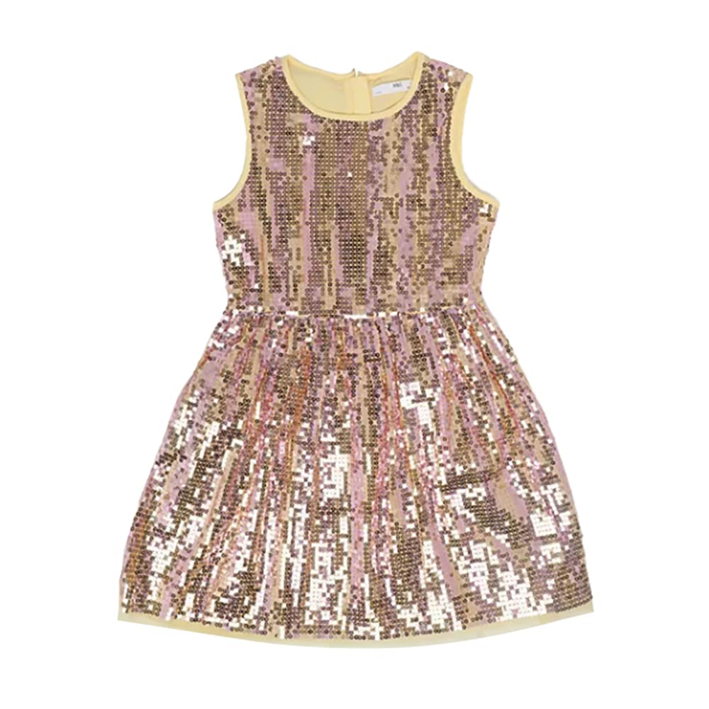 Buy Marks & Spencer Pure Poly Sequins Round Neck Dress T742070KYELLOW ...