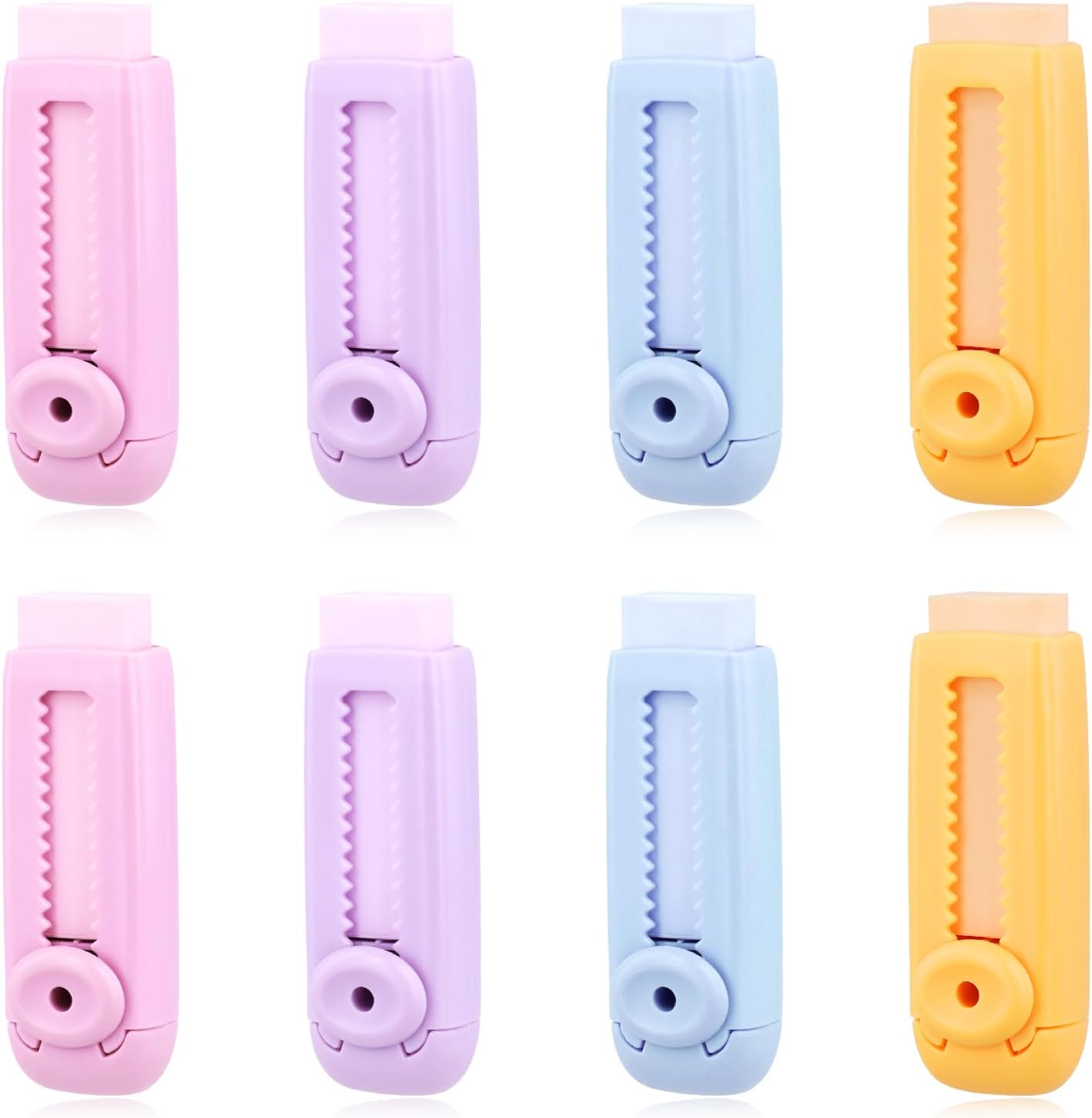 Amazon.com : 8pcs Sliding Retractable Pencil Eraser, Push Pull Eraser ...