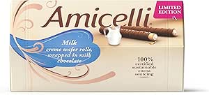 Amicelli Limited Edition Vanilla Milk Crème Crispy Wafer Rolls 200g ...