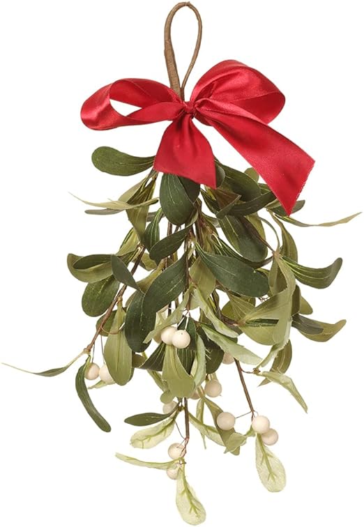 Amazon.com: 14in Artificial Hanging Mistletoe with Berries : Home & Kitchen