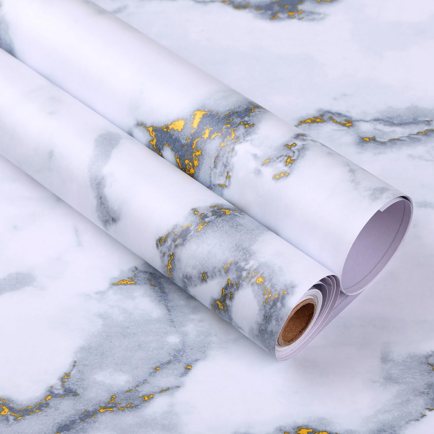 Amazon.com: Matte Marble Contact Paper for Countertops, White Gold Faux ...