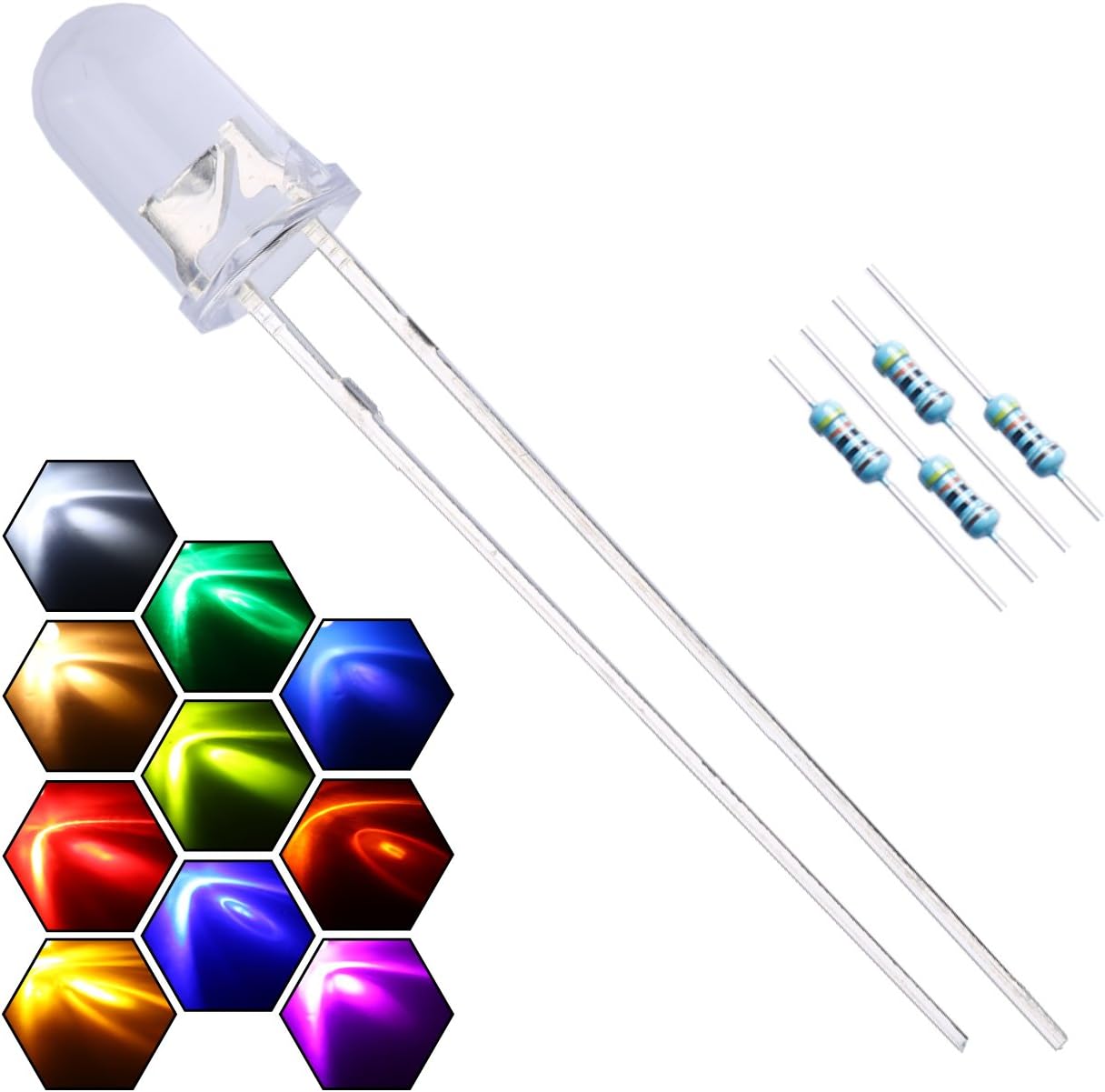 Amazon.com: 8mm Led Lights, 50Pcs 8mm White Led Diodes Emitting ...