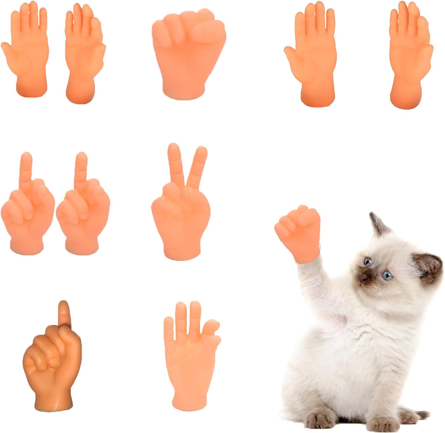 10 Pcs Mini Finger Hands, Miniature Little Hands Finger Puppets, Funny ...