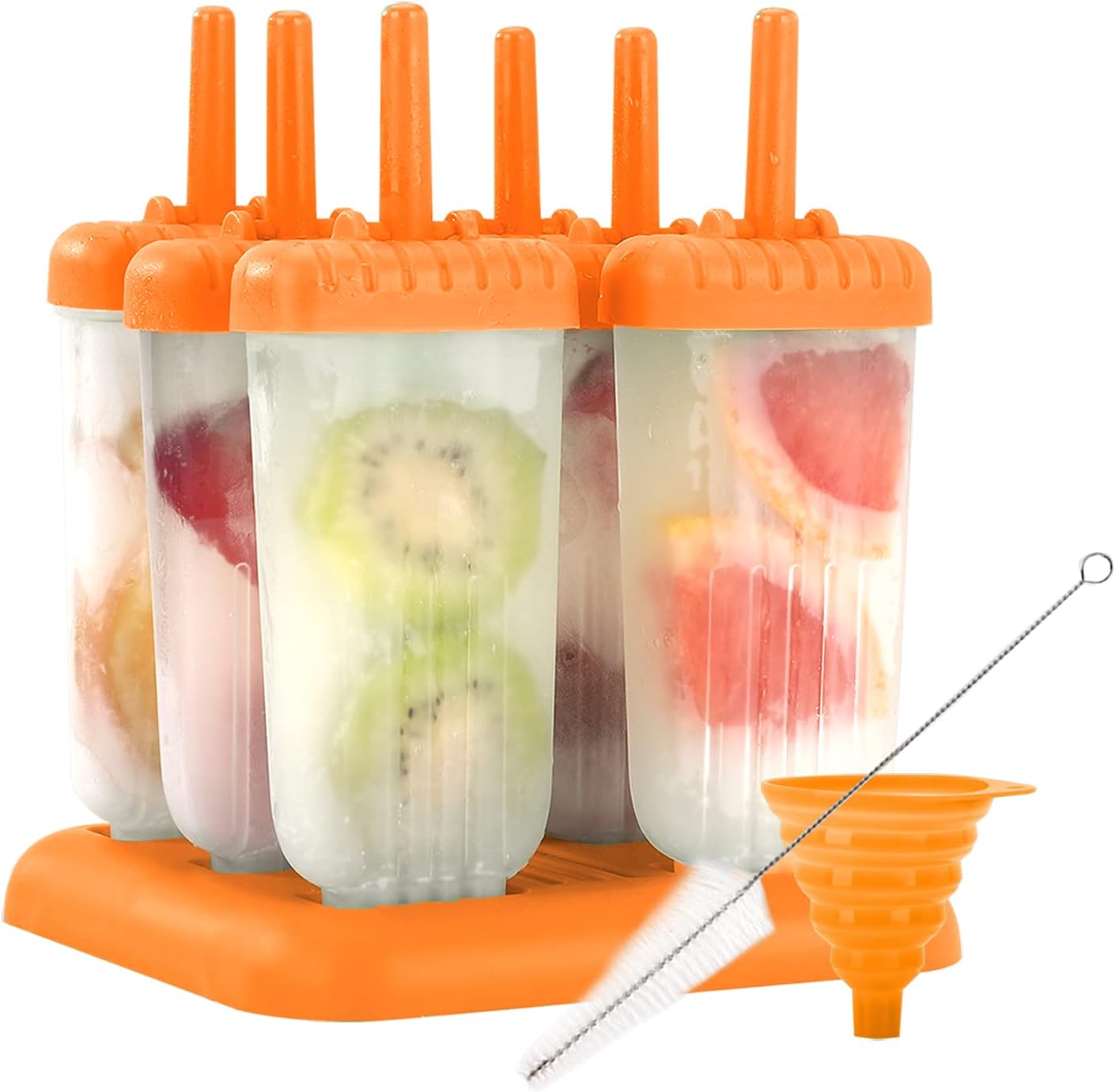 Popsicle Molds Set, Reusable Ice Pop Mold Trays for Homemade Popsicles ...