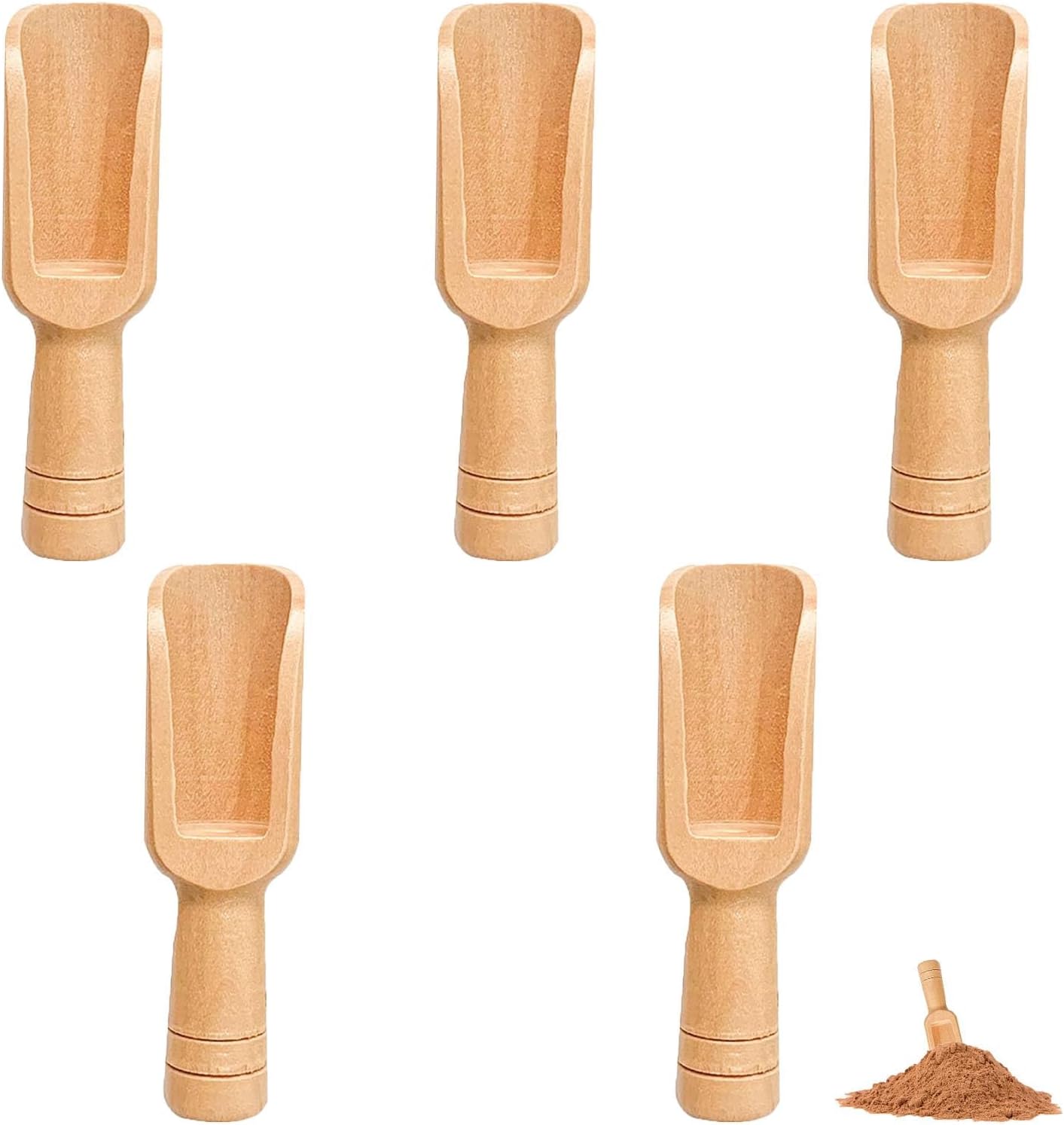5 Pcs Wooden Scoop Mini Scoop Small Wooden Spoons Small Scoop Mini ...