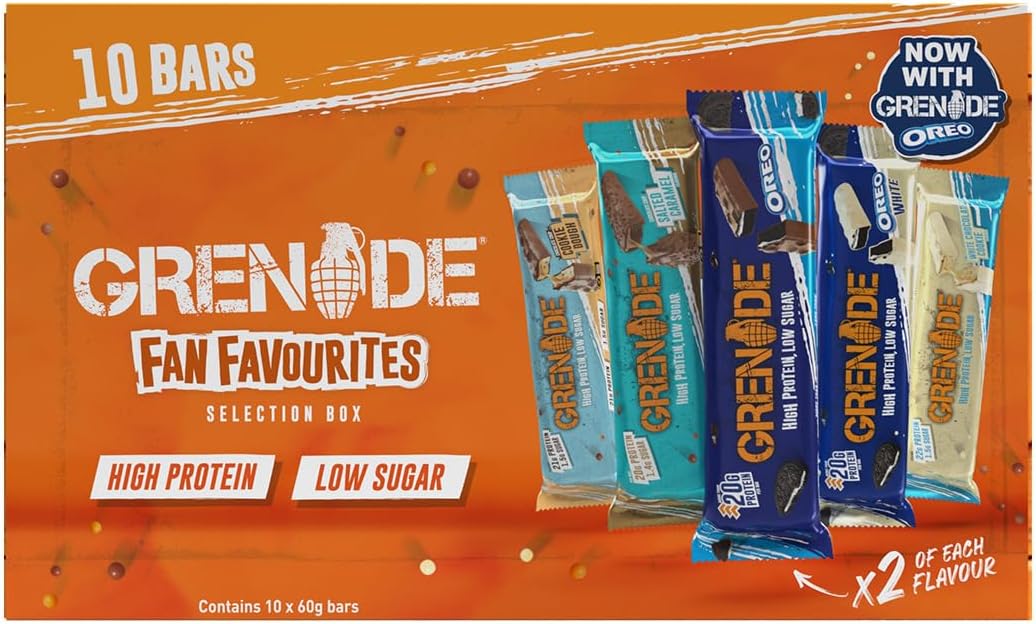 Grenade High Protein, Low Sugar Bar - Fan Favourites Selection Box ...