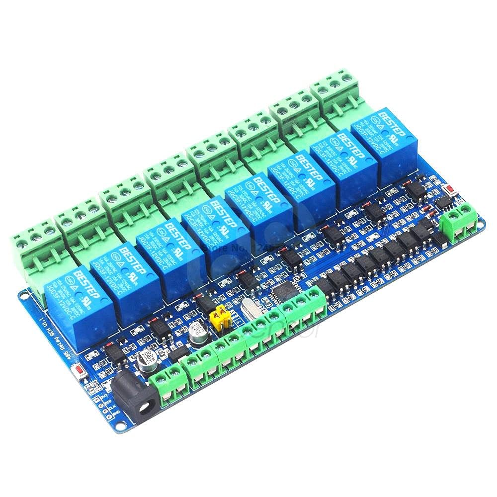 12V Modbus RTU 8 Channels Relay Module Input Optocoupler Isolation ...