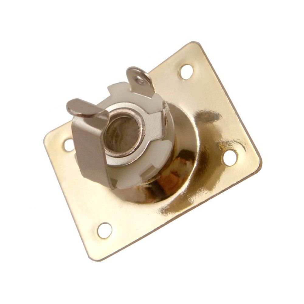 Snapklik.com : Square Metal 1/4 Output Jack Plate Input Jack Socket For ...