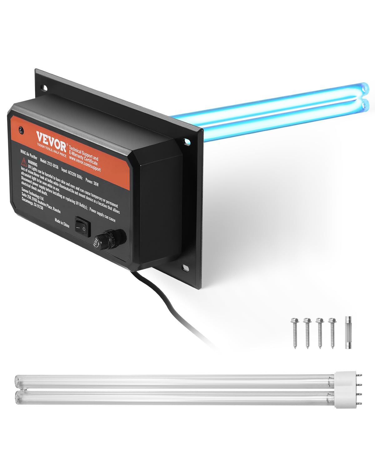 Amazon.com: VEVOR HVAC Air Purifier Whole House, 36W 16inch, UV UVC Light in Duct for Ac (Air ...