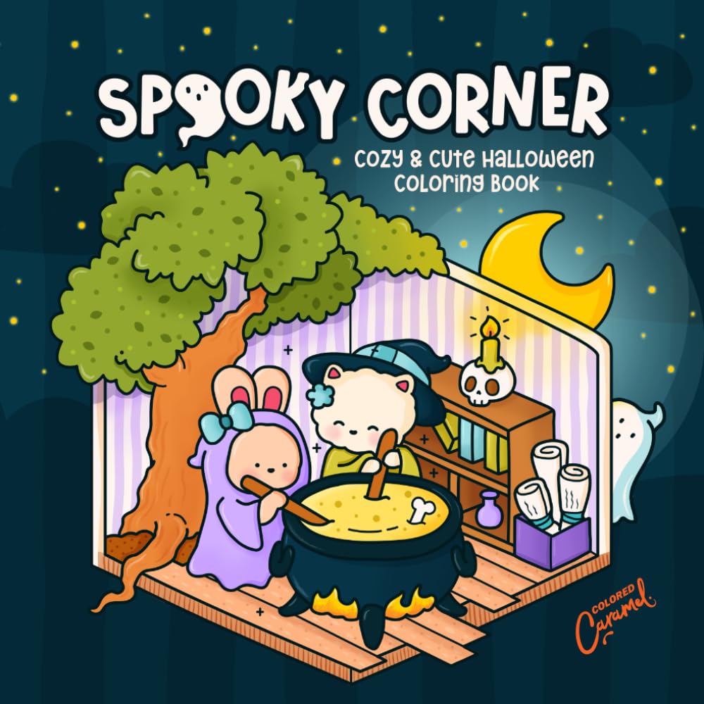Amazon.com: Spooky Corner: Cozy & Cute Halloween Coloring Book ...