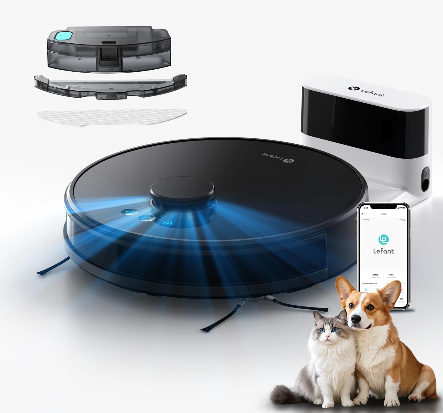 Saugroboter,Tesvor M1 mit 4000PA Powerleistung Roboterstaubsauger WLAN ...