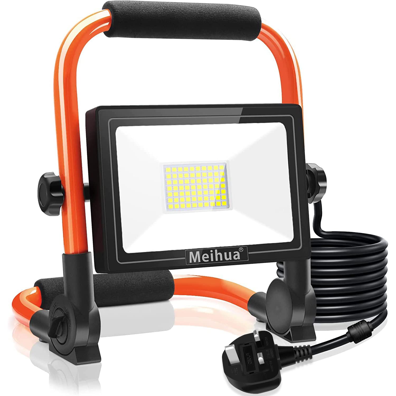 60W LED Work Light 5200LM, MH Job Site Light 6500K Cold White Portable ...