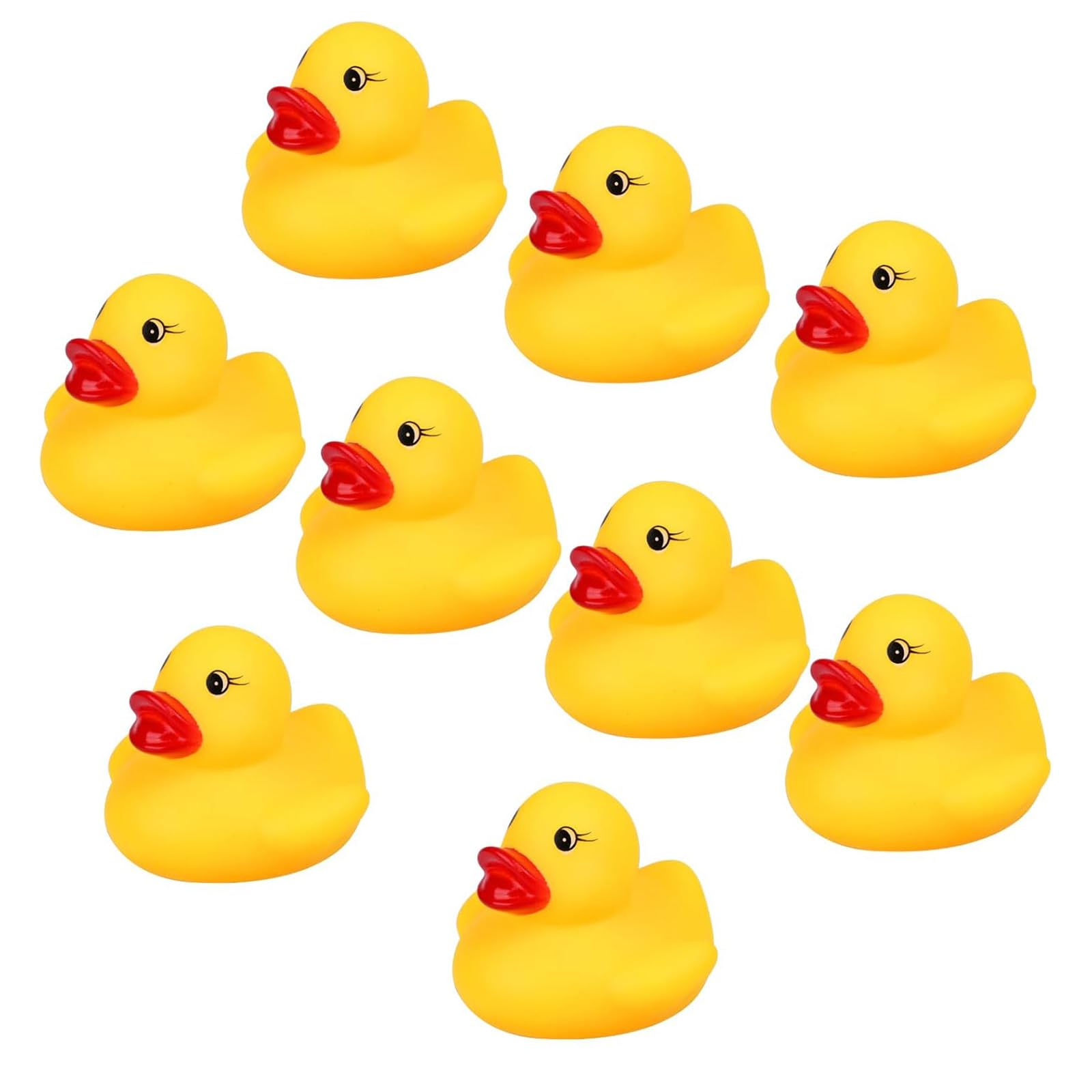 9 Yellow Rubber Ducks, Squeaking and Floating Classic Duckies, Bathtime ...