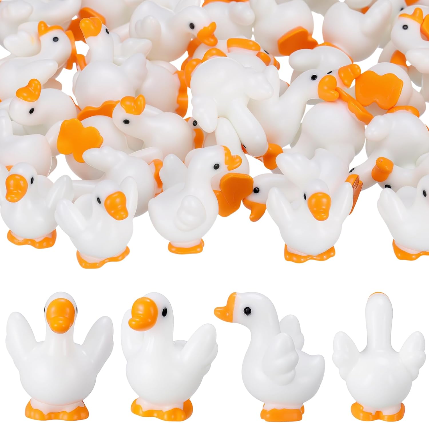 Amazon.com: AceOrbit 50 Pcs Mini Resin Goose Figurines Small Desk Silly ...