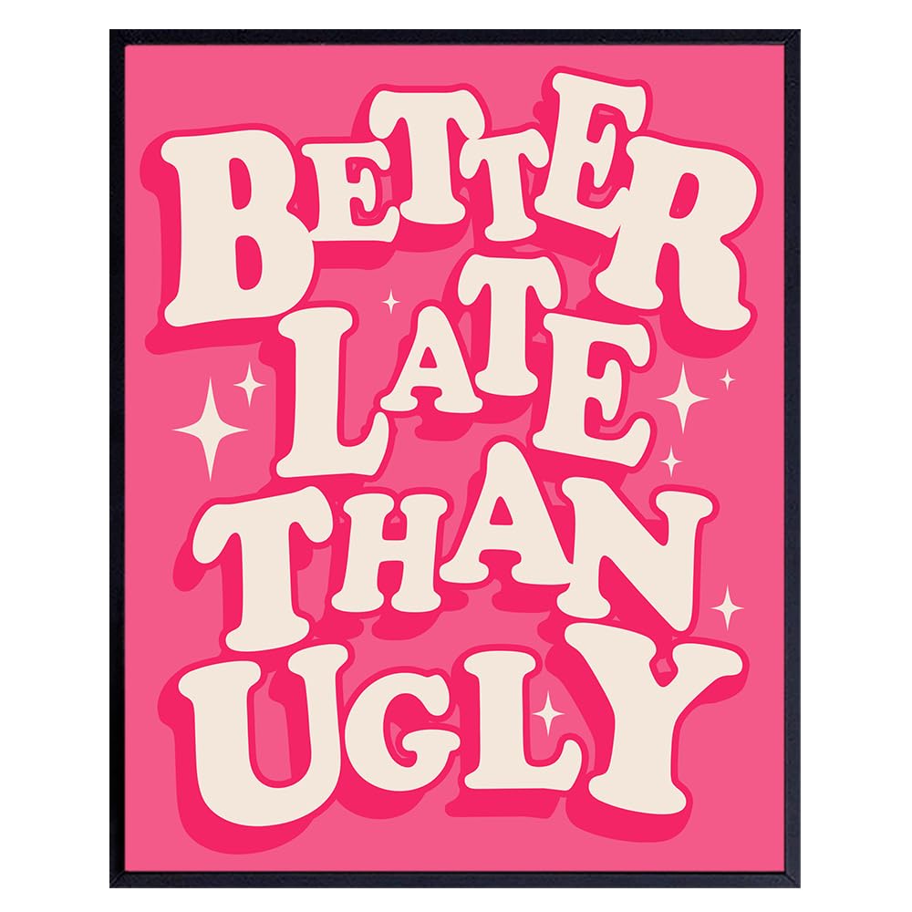 Amazon.com: Cute Pink Bathroom Decor for Women - funny Bathroom Wall ...