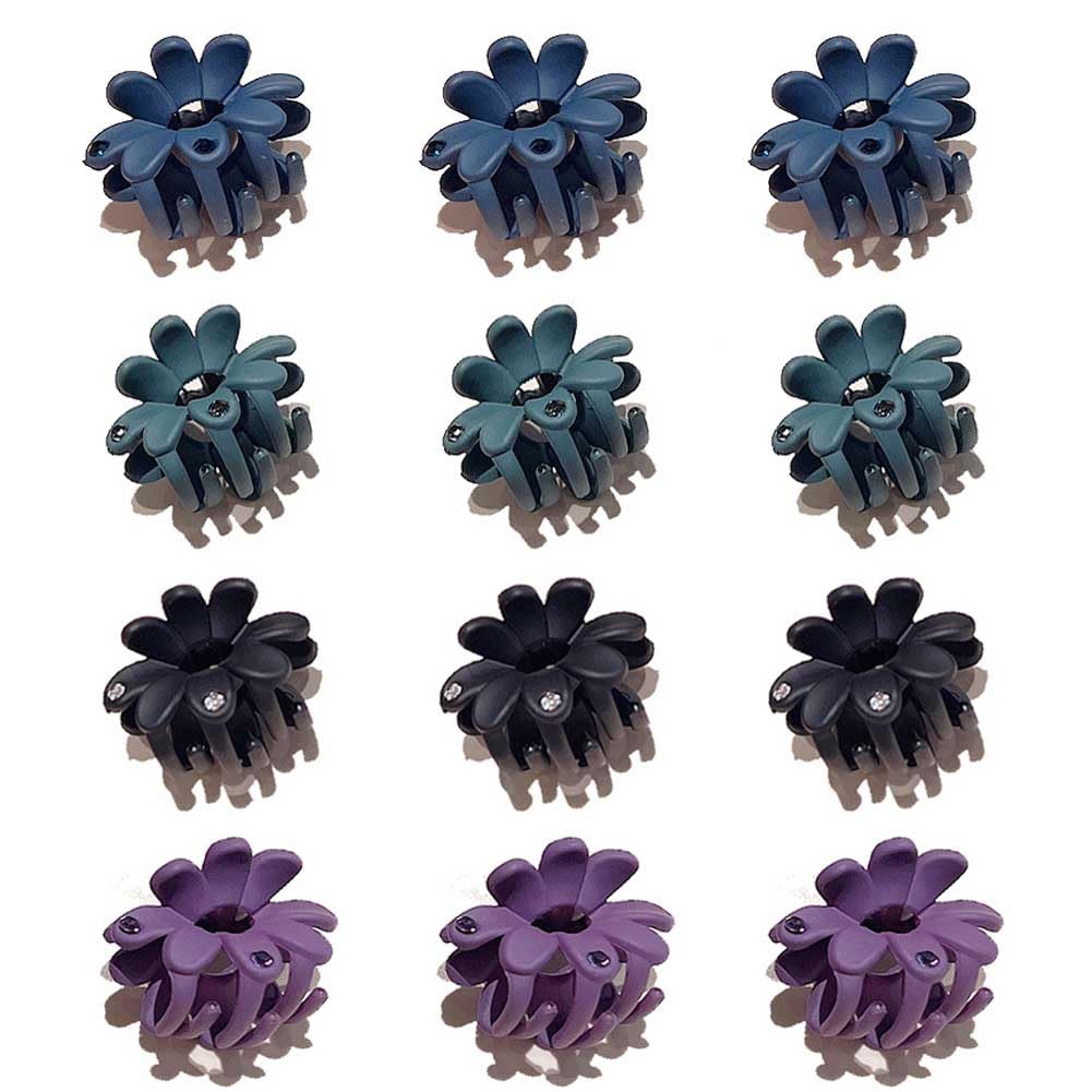 Amazon.com : 12 Pcs Small Hair Claw Clips Mini Rhinestone Flower Hair ...
