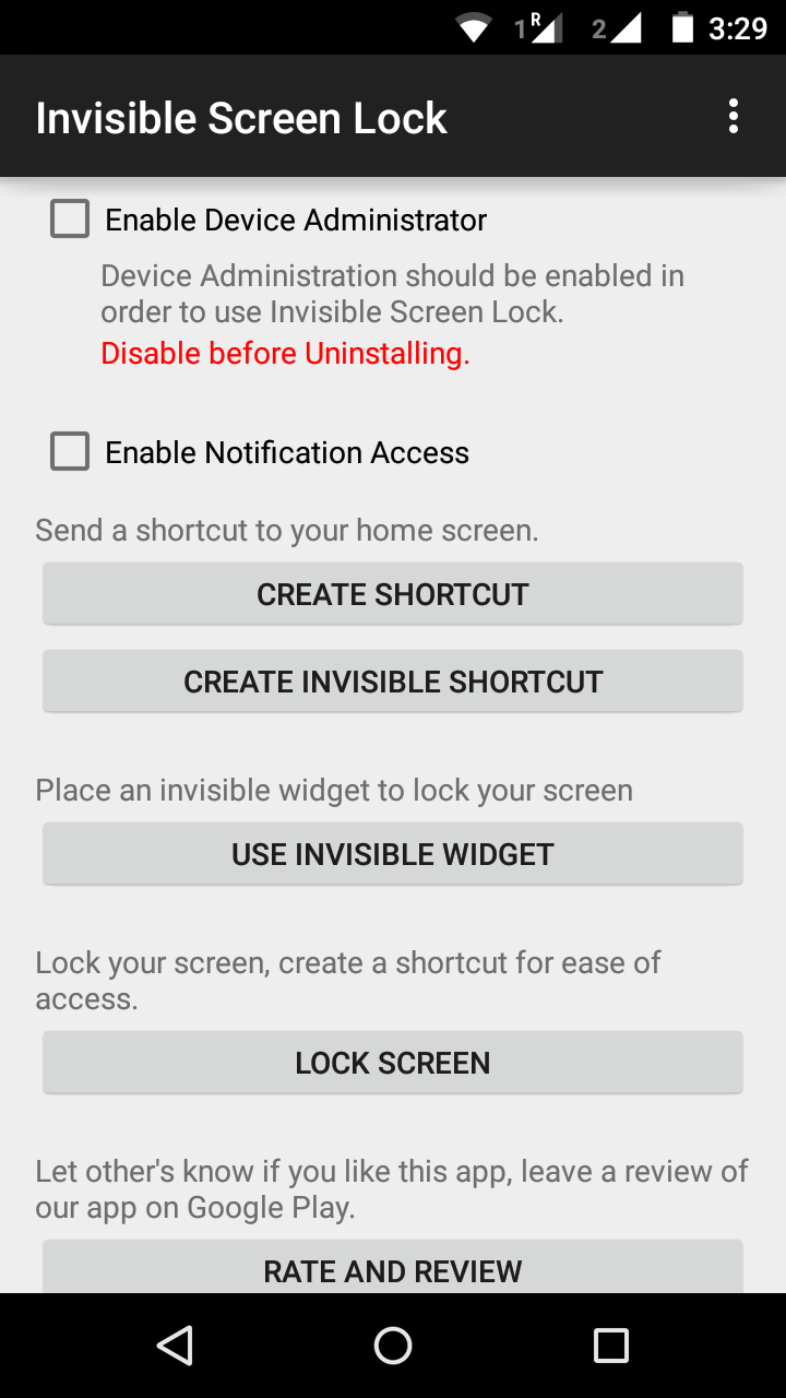 Invisible Screen Lock - App on Amazon Appstore