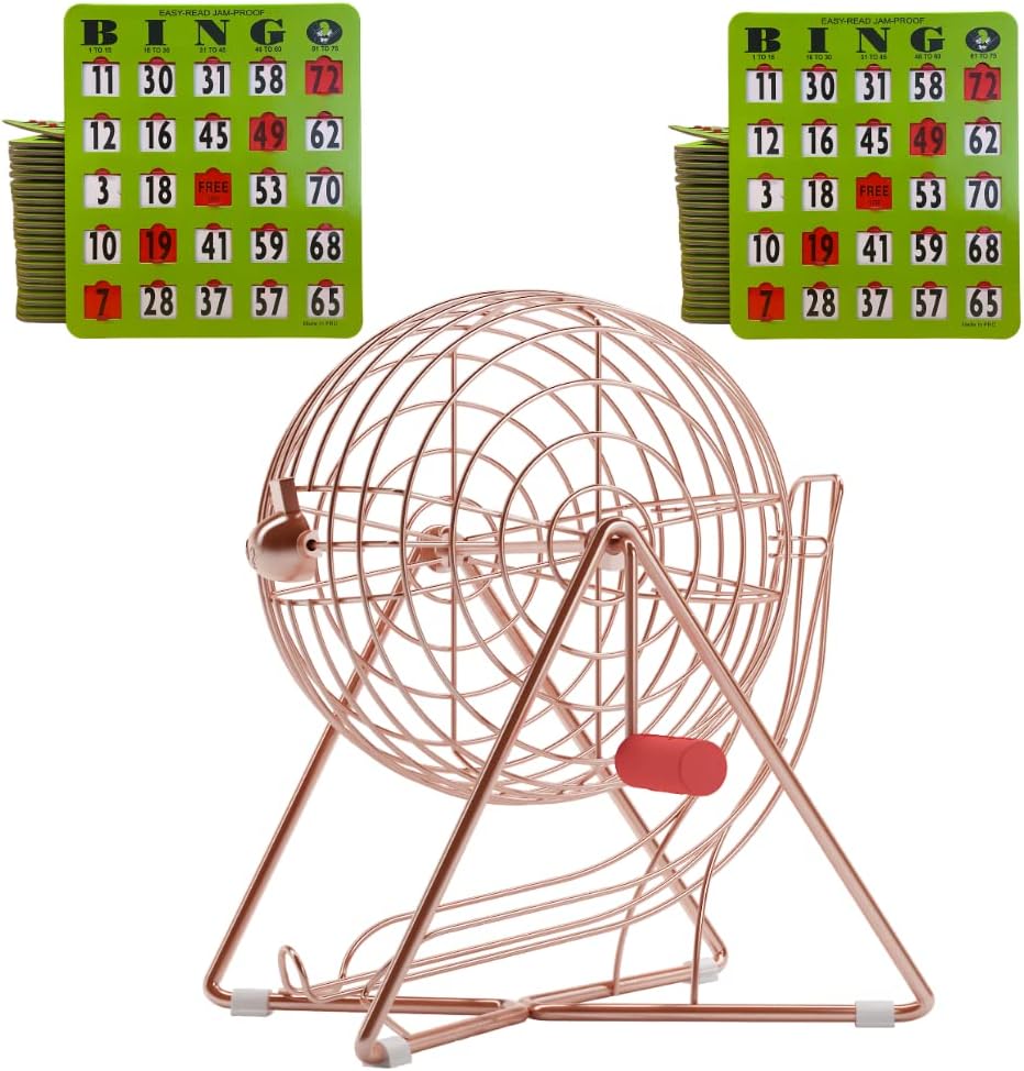 Amazon.com: MR CHIPS Bingo Cage Only Plus 50 Bingo Cards with Sliding ...