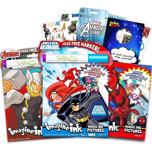 Imagine Ink Bundle of 3 Superhero Magic Pictures Activity - Want It All