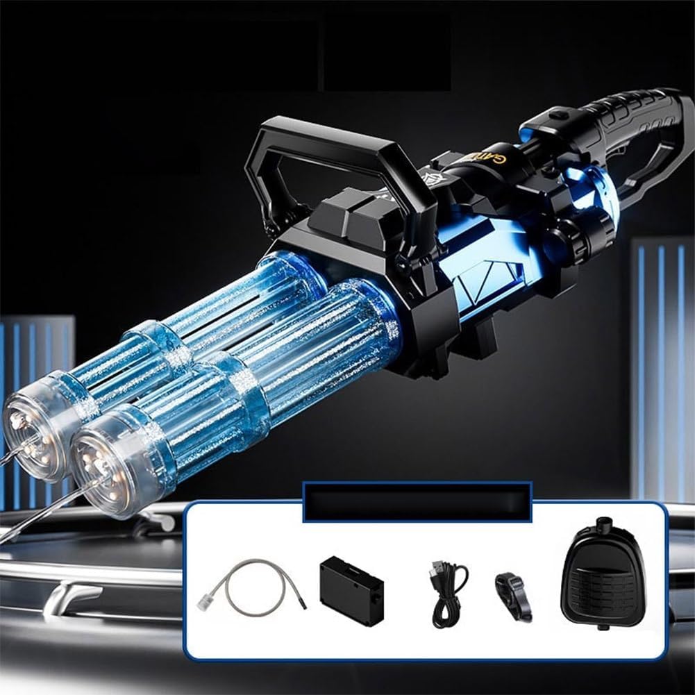 Amazon.com: Double Gatlin Water Gun,Ice Blast Rotating Gatling Electric ...