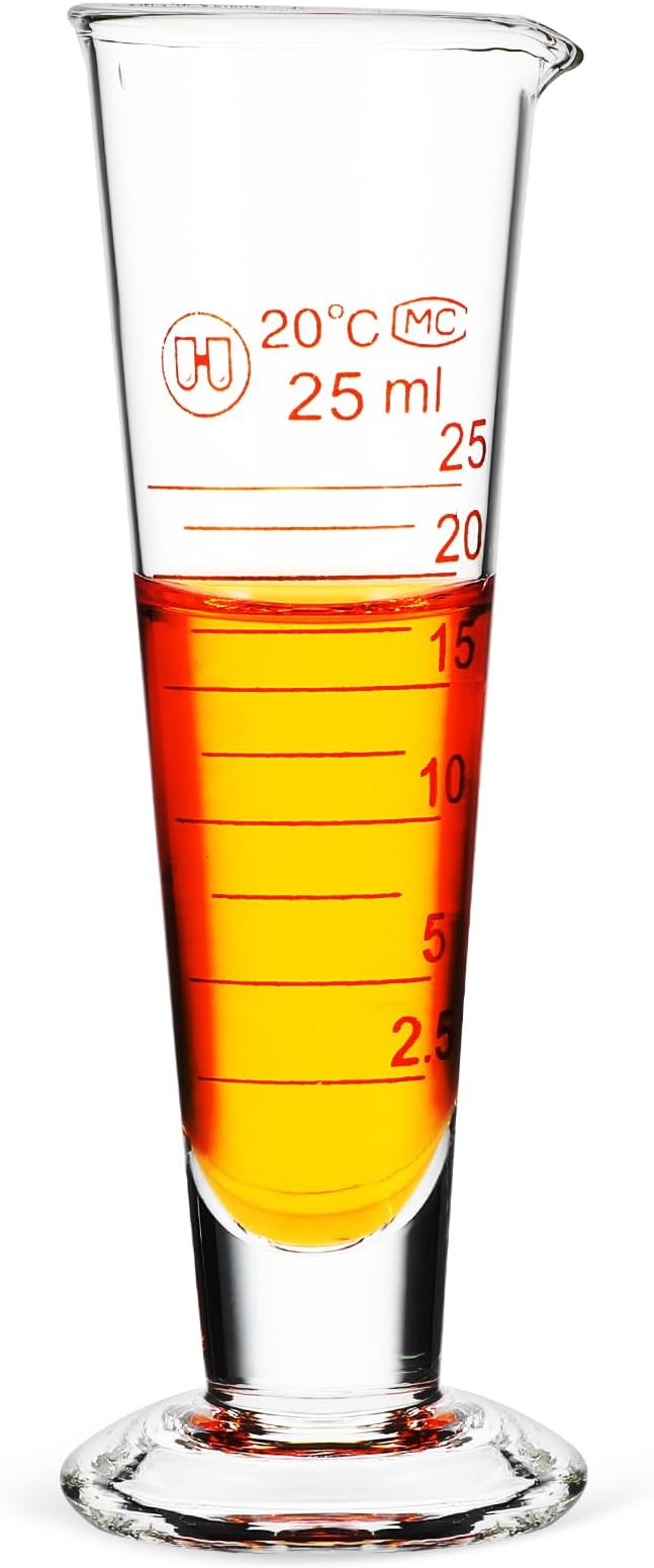 Amazon.com: Baluue 25ml Graduated Cylinder, Glass Conical Beaker ...