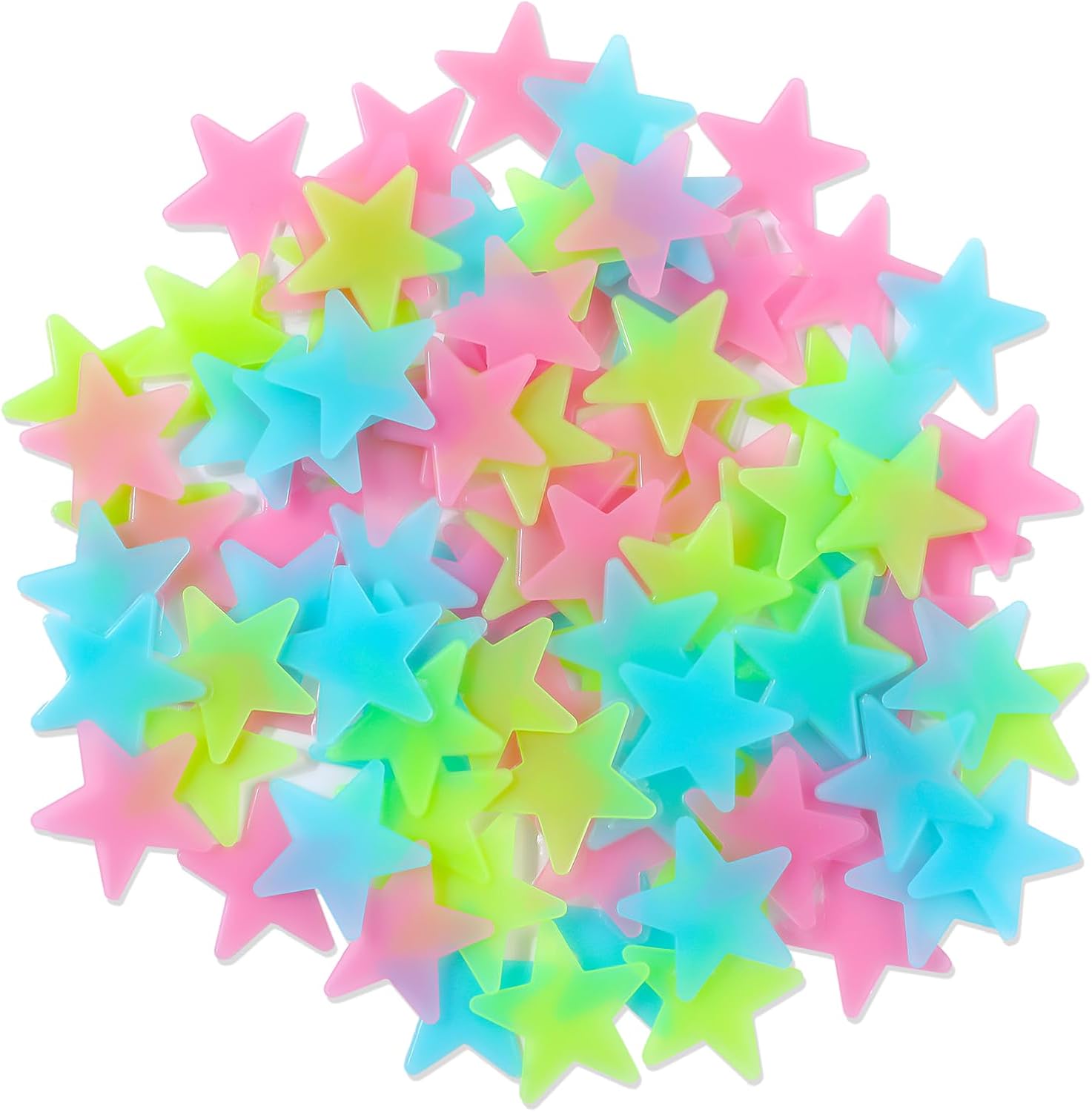 Amazon.com: 100 PCS Ceiling Stars Glow in the Dark Colorful 3D Luminous ...