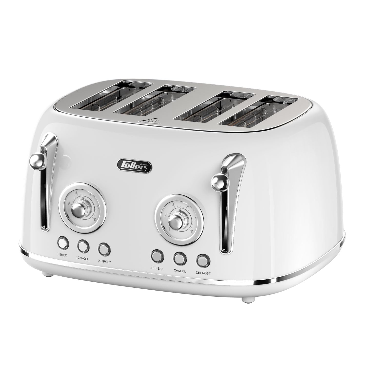 Feller Germany, Retro Style 4-Slice Toaster, 1630 W, Steel Body, 2 Dust ...