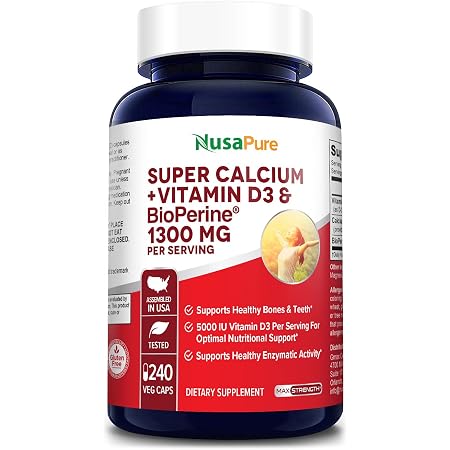 Amazon.com: Puritan's Pride Calcium 1500 mg with Vitamin D 1000 IU-120 ...