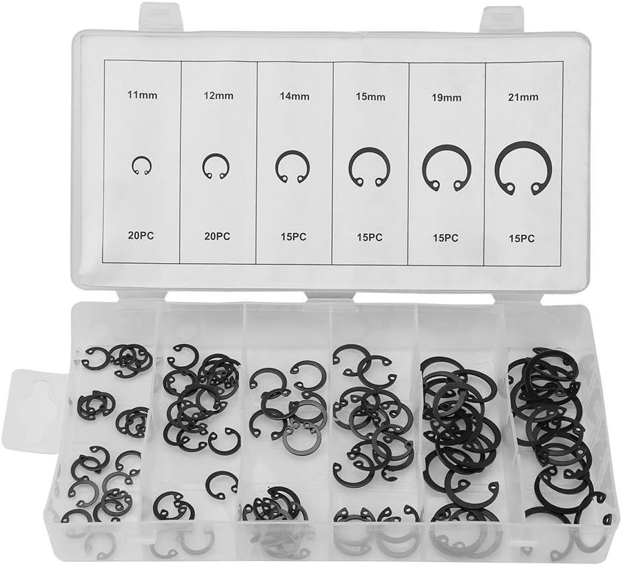 100pcs Black C Clips Snap Ring Shop Assortment, Internal Lock Snap ...