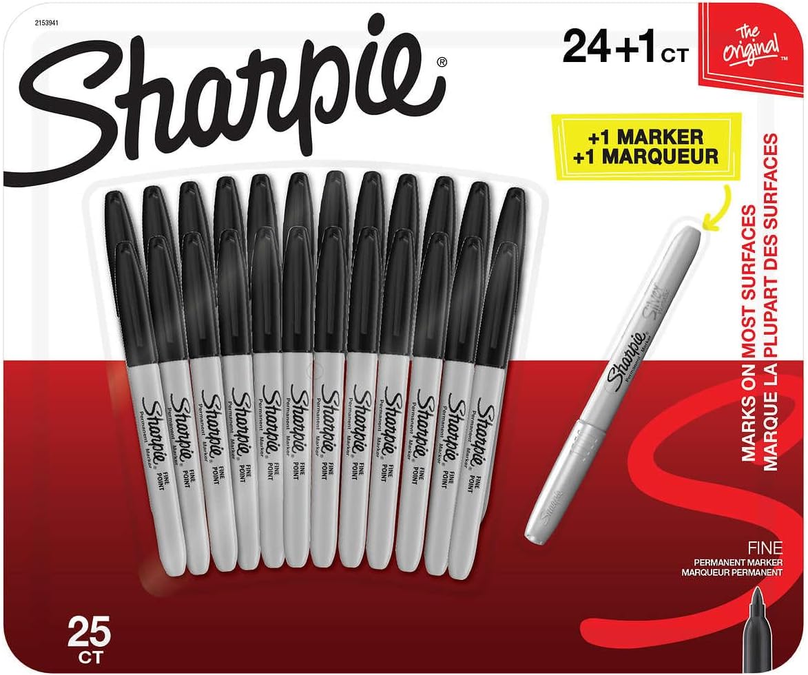 Sharpie Original Fine Permanent Black Marker - 25 Count : Amazon.ca ...