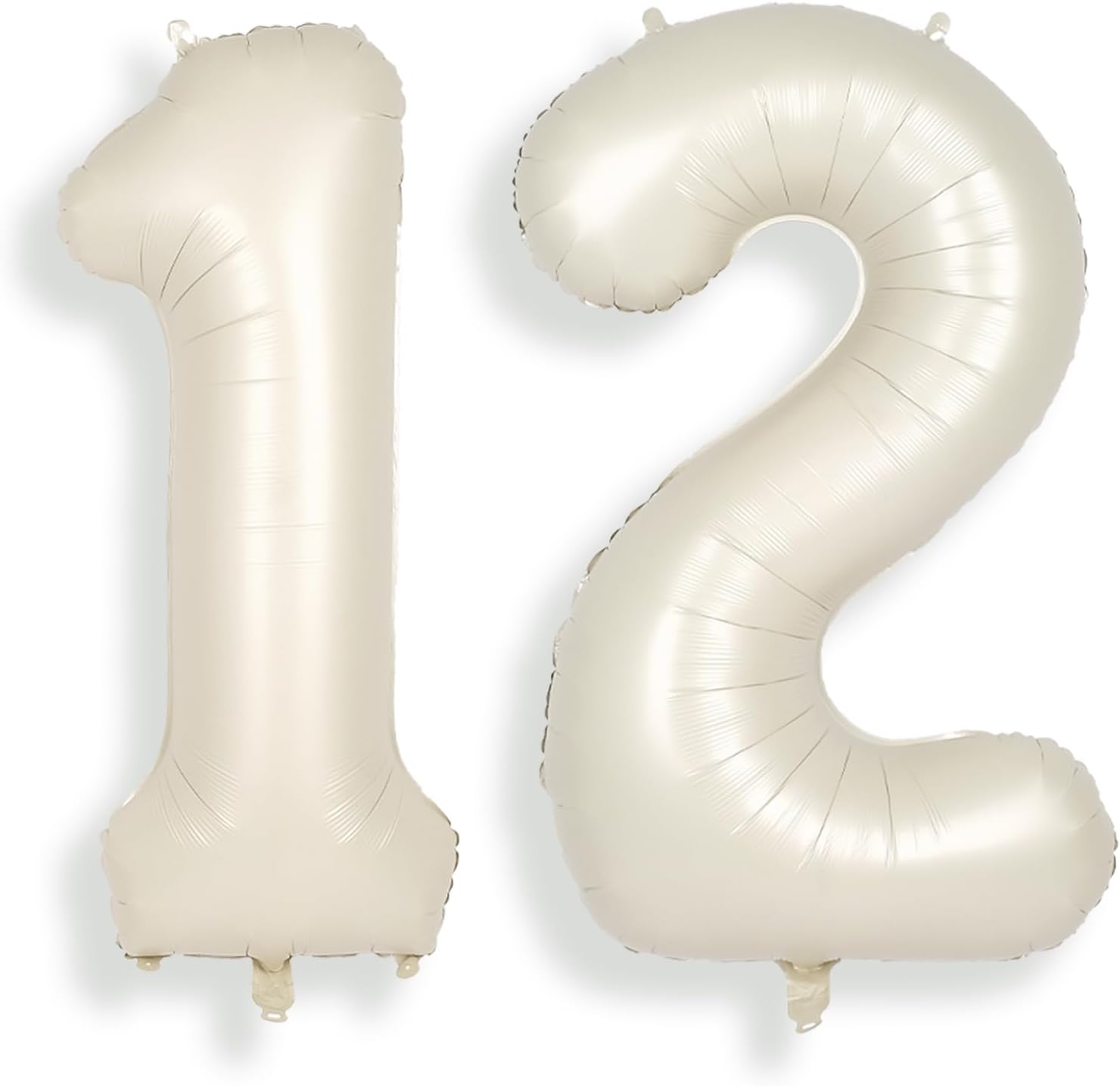 Amazon.com: SUWEN 40 Inch Cream White Large 12 Number Balloons Big Foil ...