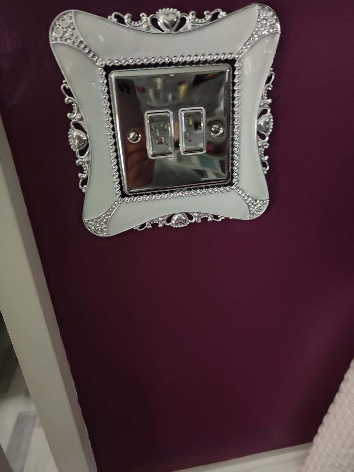 2PCS Light Switch Surround Silver Single Light Switch Cover Plate ...