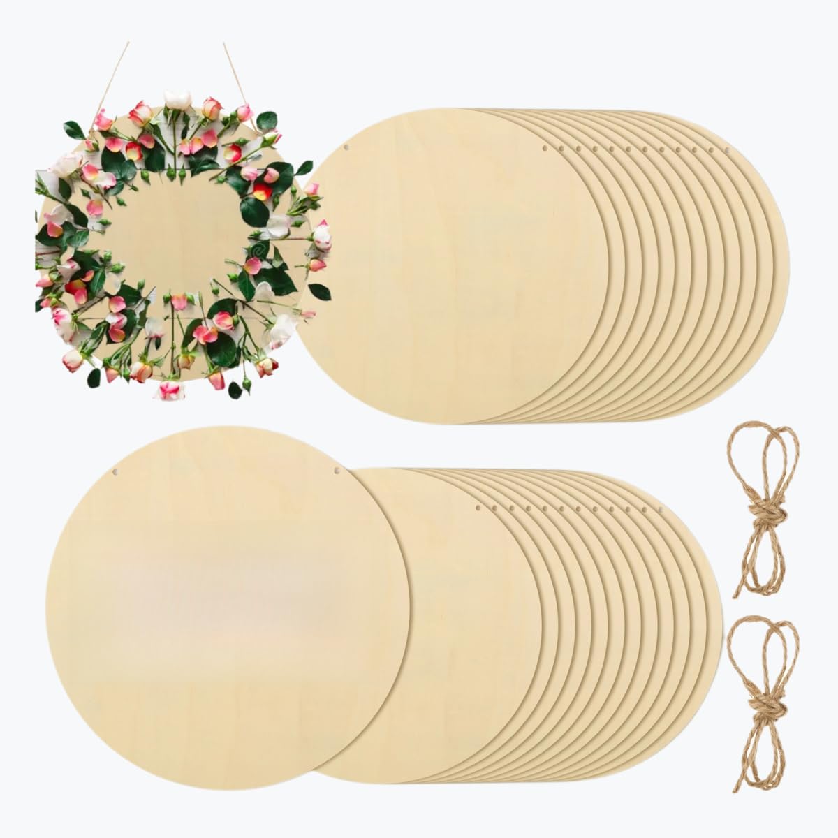 Amazon.com: SHUESS 25PCS Wood Circles for Crafts 12 Inch Wood Rounds ...