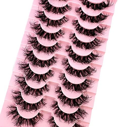 Amazon.com: HBZGTLAD Invisible band Lashes 10 Pairs 3D Faux Mink Lashes ...