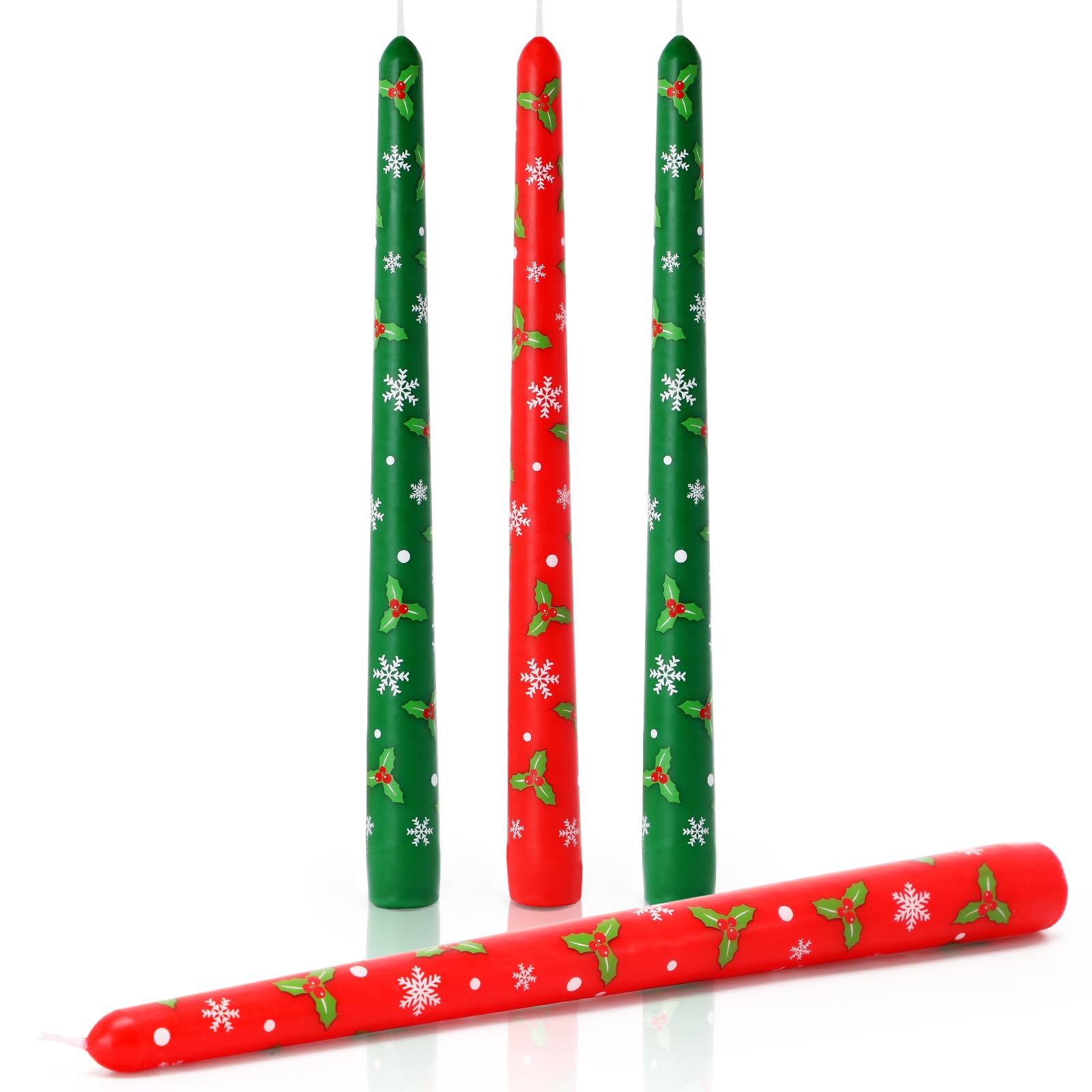 Amazon.com: 4Pcs Christmas Taper Candles 10 Inch Tall Unscented ...