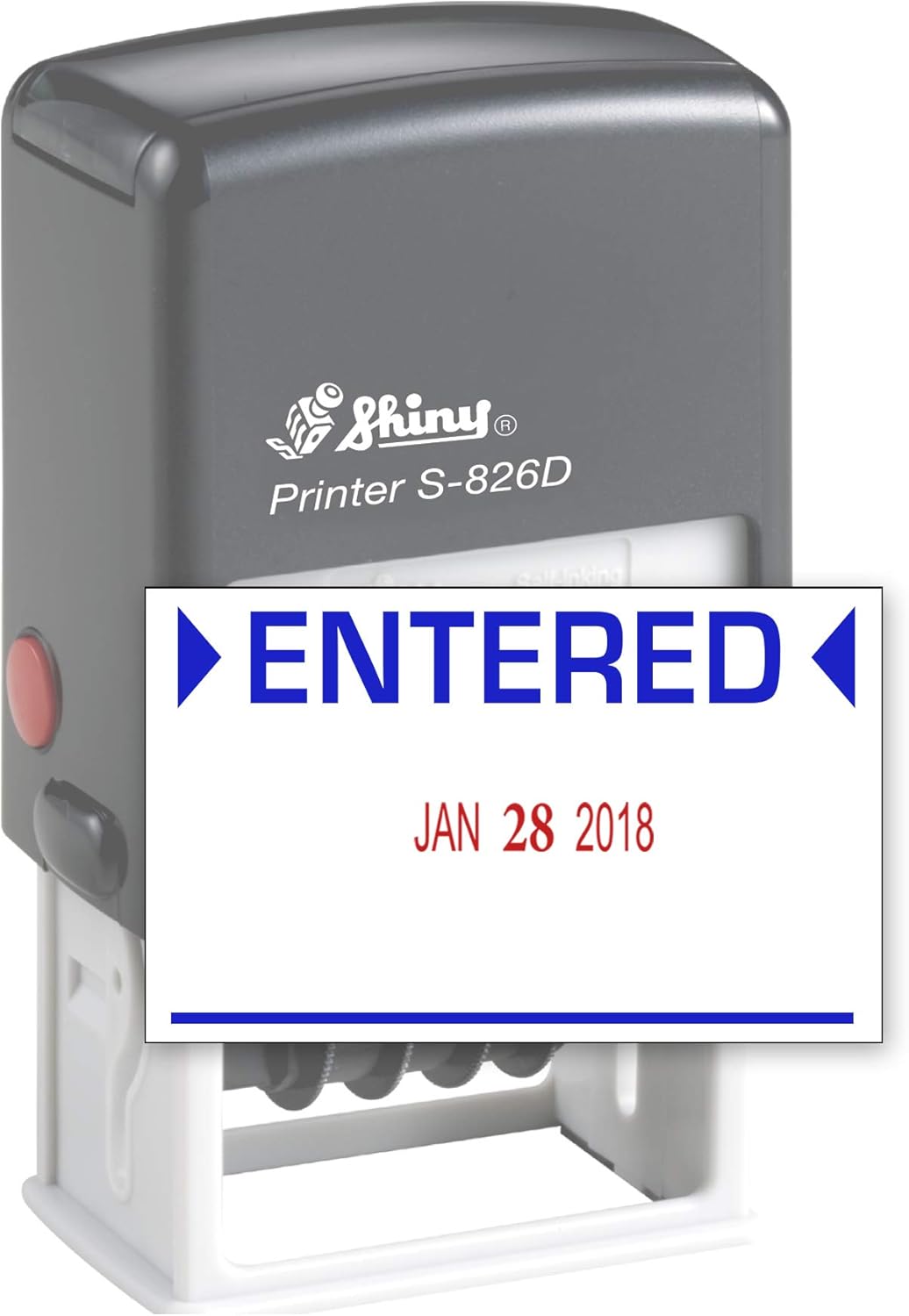 Amazon.com : Shiny Date Stamp 2-Color self Inking Stamp with Entered ...