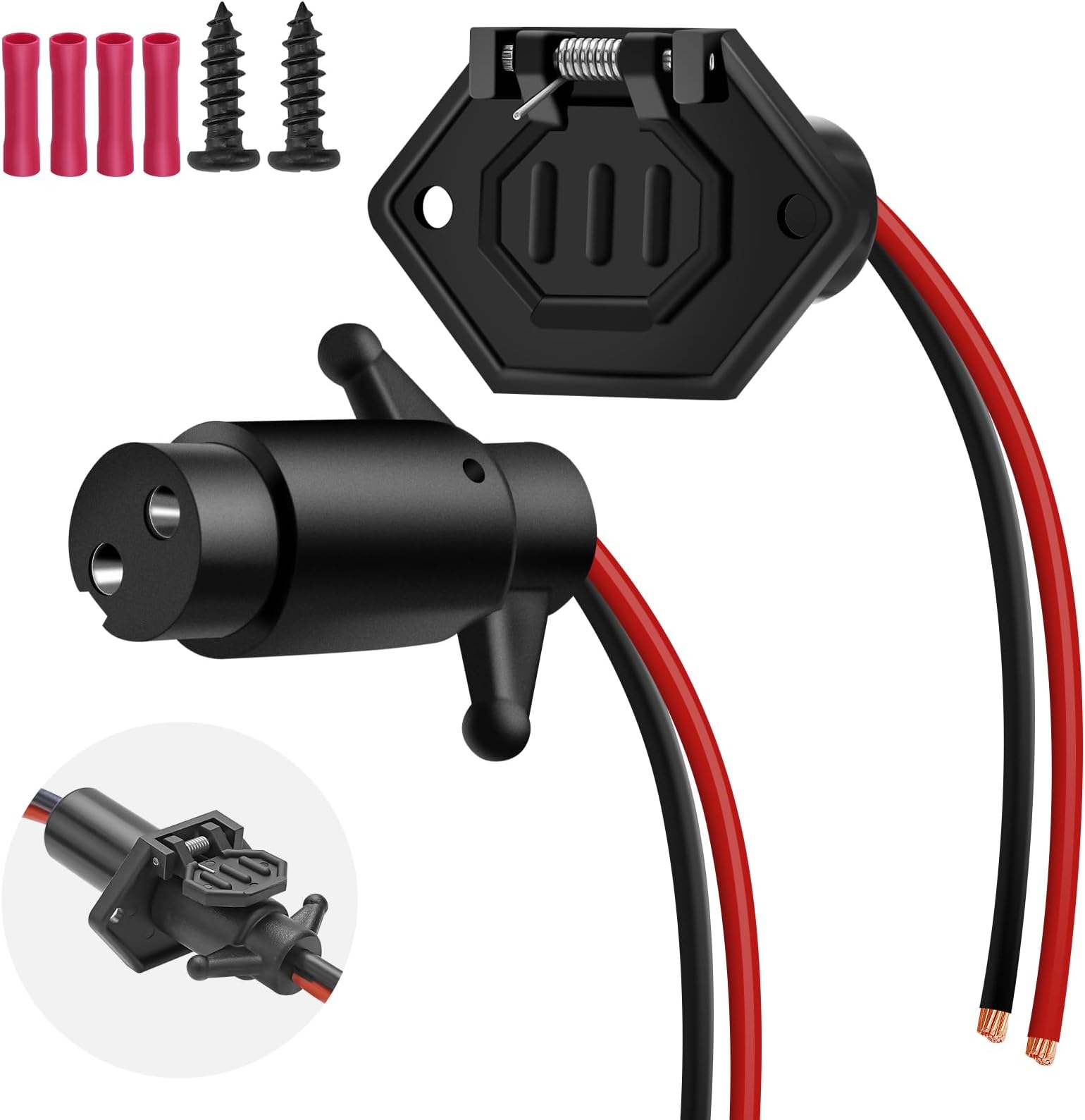 Amazon.com: MARKETTY Trolling Motor Plug & Receptacle For 2-Wire 12V ...